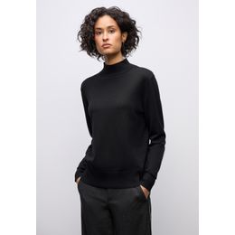 Street One Damen Stehkragenpulloverschwarz, Gr. 38, unifarben, Strick, Obermaterial: 75% Viskose, 25% Nylon, Pullover, mit Turtleneck