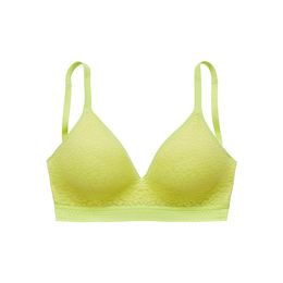 Lascana Damen Bralette-BH "Freya", Gr. 85, gr&uuml;n, Spitze, Obermaterial: 36% Polyamid, 29% Polyester, 27% Baumwolle, 8% Elasthan, BHs, ohne B&uuml;gel mit