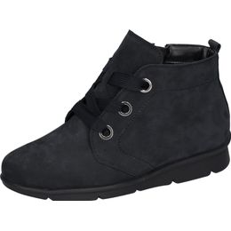 Waldl&auml;ufer WALDL&Auml;UFER Damen Schn&uuml;rboots "K-INGA", Gr. 4,5, blau, Nubukleder, unifarben, Schuhe, Stiefelette, Bequemschuh in Komfortweite K = extraweit
