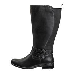 sheego Damen Weitschaftstiefel, Gr. 41, schwarz, Leder, Schuhe