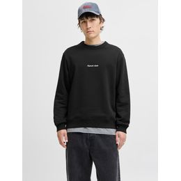 Jack & Jones JACK & JONES Herren Sweatshirt "JORNORREBRO EMB SWEAT CREW NOOS", schwarz, Gr. XL, bedruckt, angeraute Sweatware, Obermaterial: 89% Baumwolle, 11%