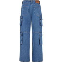 2Y STUDIOS Herren Stoffhose "2Y Studios 2Y Aidan Cargo Baggy Jeans"midblau, Gr. 36, unifarben, 100% Baumwolle, Hosen
