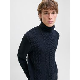 Jack & Jones JACK & JONES Herren Rollkragenpullover "JJPAUL KNIT ROLL NECK"sky captain, Gr. S, unifarben, Strick, Obermaterial: 82% Polyacryl, 18% Baumwolle,
