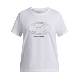 Under Armour Jungen T-Shirtwei&szlig;, Gr. M, Obermaterial: 60% Baumwolle, 40% Polyester, Shirts, f&uuml;r Jugendliche, sportlicher Stil, gerippter Kragen