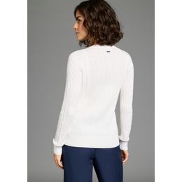 Laura Scott Damen Strickjacke "im Fr&uuml;hlings-Look", wei&szlig;, Gr. 40, unifarben, Feinstrick, Obermaterial: 50% Baumwolle, 50% Polyacryl, Strickjacken, mit