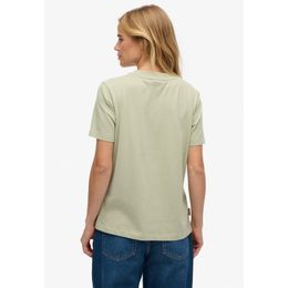 Superdry Damen T-Shirt "Essential Logo Emb Tee"dusty sage, Gr. S, unifarben, Single Jersey, Obermaterial: 100% Baumwolle, Shirts, aus Baumwolle,