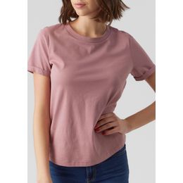 V&eacute;ro Moda VERO MODA Damen Kurzarmshirt "VMPAULA S/S T-SHIRT NOOS", rosa, Gr. XS, unifarben, Jersey, Obermaterial: 100% Baumwolle, Shirts, Baumwolle, regular fit
