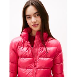 Tommy Jeans Damen Steppjacke "TJW SLIM ZIP PRINT DOWN JACKET", pink, Gr. XL, Web, Obermaterial: 100% Nylon, Jacken