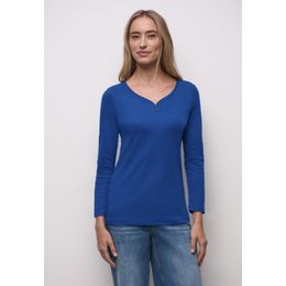 Street One Damen 3/4-Arm-Shirtamparo blau, Gr. 38, unifarben, Web, 50% Baumwolle, 50% Modal, Shirts, im soften Baumwoll-Mix