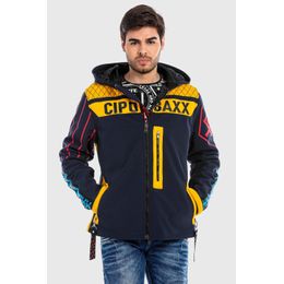 Cipo & Baxx CIPO & BAXX Herren Outdoorjacke "JACKET", blau, Gr. M, bedruckt, Stoff, 100% Polyester, Jacken, im farbenfrohen Design