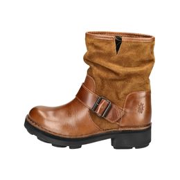 Fly London Damen Bikerboots "Fly London Stiefelette Leder", Gr. 36, braun, Leder, Schuhe
