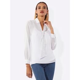 CR&Eacute;ATION L CREATION L Damen Georgettebluse, wei&szlig;, Gr. 48, unifarben, 100% Polyester, Blusen