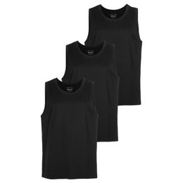 MAN'S WORLD MAN'S WORLD Herren Muscleshirt, schwarz, Basic, Gr. L, unifarben, Single Jersey, Obermaterial: 100% Baumwolle, Shirts, schmal geschnitten,