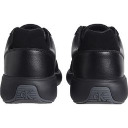 Calvin Klein Herren Plateausneaker "CITY RUNNER LACEUP TAPE LTH", Gr. 44, schwarz, Leder, Lederimitat, unifarben, Schuhe, Schn&uuml;rschuh, Freizeitschuh,