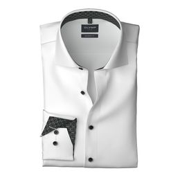 OLYMP Herren Langarmhemd "Luxor modern fit", wei&szlig;, Gr. 46, Web, Obermaterial: 100% Baumwolle, Hemden, Global-Kentkragen, Businesshemd, modern fit