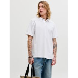 Jack & Jones JACK & JONES Herren Poloshirt "JPRBLUWILL SS WASH POLO SN", wei&szlig;, Gr. L, unifarben, Jersey, Obermaterial: 100% Baumwolle, Shirts, Baumwolle, regular