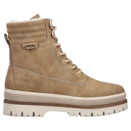 Winterstiefelette Rieker, Damen, Gr. 36, beige, Nubuklederimitat, unifarben, Schuhe Winterstiefelette, Plateauboots, Winterboots, Stiefelette mit RiekerTEX-Membran