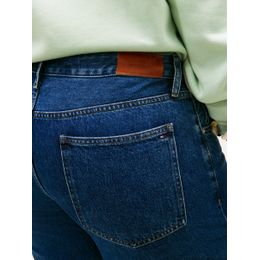 Damen Regular-fit-Jeans "CRV DNM EMI BARREL RW", blau, Gr. 52, Tommy Hilfiger Curve, unifarben, Denim/Jeans, Obermaterial: 100% Baumwolle, Jeans, in