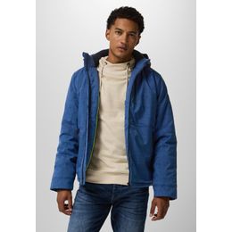 Street One MEN Herren Blouson, blau, Gr. S, unifarben, Stoff, Obermaterial und Futter: 100% Polyester, Jacken, mit Brusttasche