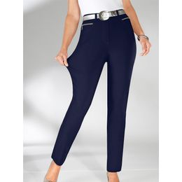Classic Basics Damen Stretch-Hose, blau, Gr. 19, unifarben, 64% Polyester, 34% Viskose, 2% Elasthan, Hosen