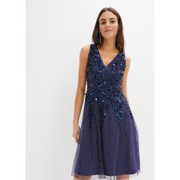 bonprix Damen Paillettenkleid, blau, festlich, Gr. 44, Obermaterial: 100% Polyester. Futter: 100% Polyester, Kleider, f&uuml;r festliche Anl&auml;sse, aus