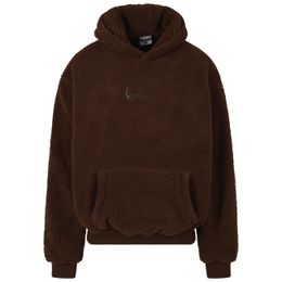 Karl Kani Herren Longpullover "Karl Kani Herren KM233-020-2 KK Metal Signature Teddy Os Hoodie"braun, Gr. XXL, unifarben, 70% Polyester, 30%
