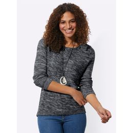 Casual Looks Damen Rundhalspullover "Pullover", schwarz, Gr. 38, meliert, 54% Baumwolle, 46% Polyacryl, Pullover