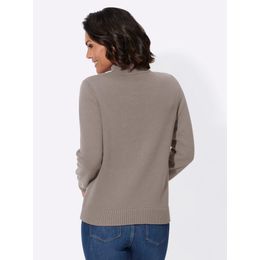 Casual Looks Damen Stehkragenpullover "Pullover", grau, Gr. 38, unifarben, 100% Baumwolle, Pullover