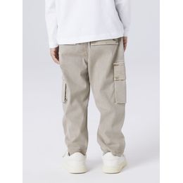 name it M&auml;dchen Cargohose "NMMBEN TAP CARGO TWI PANT 8950-PO NOOS", beige, Gr. 98, unifarben, washed, Twill, Obermaterial: 71% Lyocell, 20%