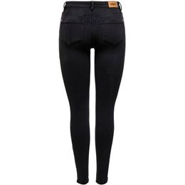 Only Damen Skinny-fit-Jeans "ONLWAUW MID SK BJ1097", schwarz, Gr. L, Abriebeffekte, Denim/Jeans, Obermaterial: 56% Baumwolle, 39% Polyester, 3%