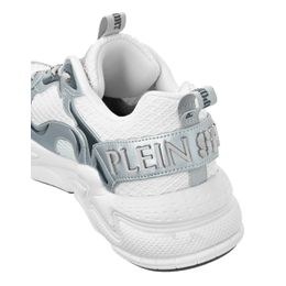Plein Sport Damen Sneaker "Low-Top-Sneaker", Gr. 38, silber, Schuhe