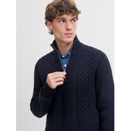Jack & Jones JACK & JONES Herren Troyer "JJPAUL KNIT HALF ZIP", schwarz, Gr. XL, unifarben, Strick, Obermaterial: 82% Polyacryl, 18% Baumwolle, Pullover