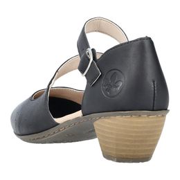 Rieker Damen Pumps, Gr. 41, schwarz, Leder, Synthetik, festlich, Schuhe, Abendschuh, Festtagsschuh,Trichterabsatz, gepolsterte Innensohle