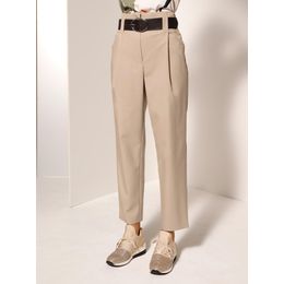 CR&Eacute;ATION L CREATION L Damen Bundfaltenhose, beige, Gr. 36, unifarben, 63% Lyocell, 37% Polyester, Hosen
