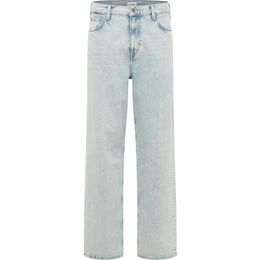 Mustang Damen Loose-fit-Jeans "Damen Style Vermont Loose", blau, Gr. 34, unifarben, Denim/Jeans, 100% Baumwolle, Jeans