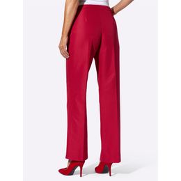 Classic Basics Damen Marlene-Hose, rot, Gr. 54, unifarben, 100% Polyester, Hosen