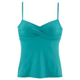 s.Oliver Damen B&uuml;gel-Tankini-Top "Spain", blau, Gr. 38, unifarben, Microfaser, Microfaser, Bikini-Oberteile, mit Wickeloptik