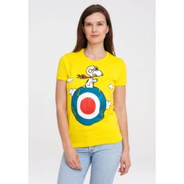 logoshirt Damen T-Shirt "Snoopy", gelb, Gr. XXL, bedruckt, 100% Baumwolle, Shirts, mit lizenziertem Originaldesign