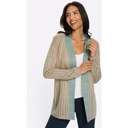 Classic Basics Damen Strickjacke, beige, Gr. 44, unifarben, 100% Polyacryl, Strickjacken