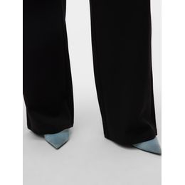 Vero Moda CURVE Damen Anzughose "VMCBERLIN ZAMIRA MW WIDE PANT CUR", schwarz, Gr. 44, unifarben, Web, Obermaterial: 95% Polyester, 5% Elasthan, Hosen