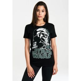 logoshirt Damen T-Shirt "Star Wars", schwarz, Gr. L, bedruckt, 100% Baumwolle, Shirts, mit lizenzierten Originaldesign