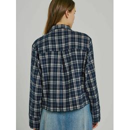 NORR Damen Blusentop "NORR Shirt Sylvana"navy check, Gr. 44, Obermaterial: 75% Polyester, 23% Baumwolle, 2% Elasthan, Blusen