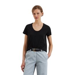 Marc O'Polo MARC O'POLO Damen T-Shirt, schwarz, Gr. S, unifarben, Single Jersey, Obermaterial: 100% Baumwolle, Shirts