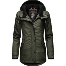 Navahoo Damen Regenjacke "Lindraa", gr&uuml;n, Gr. M, Oberstoff: 60% Polyvinylchlorid, 30% Polyester, 10% Polyurethan; Futter: 100% Polyester; Wattierung: