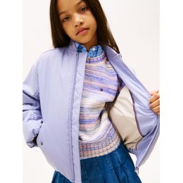 Tommy Hilfiger M&auml;dchen Bomberjacke "PADDED BOMBER"periwinkle dusk, Gr. 10, unifarben, Web, Obermaterial: 100% Polyester, Jacken, Regular fit, f&uuml;r