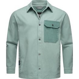 Ragwear Herren Outdoorhemd "Garwend", blau, Gr. L, Material: 100% Baumwolle, Hemden, Stylisches Herren Holzf&auml;llerhemd mit Brusttasche
