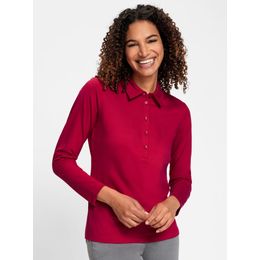Casual Looks Damen Poloshirt "Poloshirt", rot, Gr. 50, unifarben, 95% Baumwolle, 5% Elasthan, Shirts