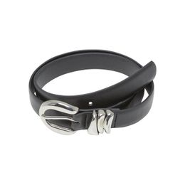 Synthetikg&uuml;rtel Urban Classics "Urban Classics Chunky Multiple Loop Synthetic Leather Belt", Damen, Gr. L/XL, schwarz, silber, 100% Polyurethan, G&uuml;rtel