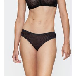 Triumph Damen Tai-Slip "Signature Sheer", Gr. 38, schwarz, Single Jersey, Obermaterial: 53% Polyamid, 47% Elasthan, Unterhosen, Jacquard-Spitze,