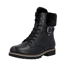 Remonte Damen Schn&uuml;rstiefelette "Remonte Stiefelette Leder/Textil", Gr. 38, schwarz, Leder, Textil, Schuhe